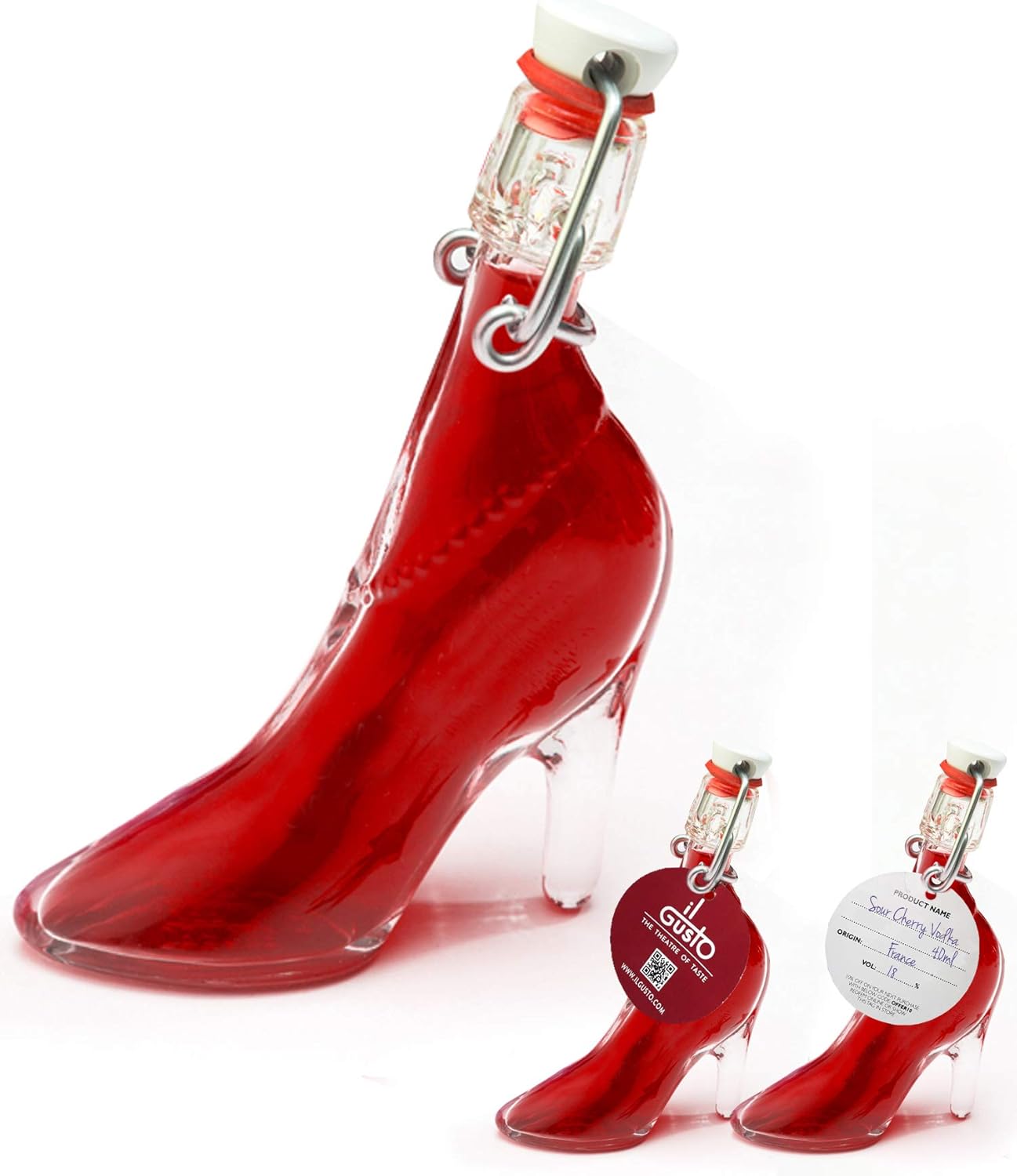 Vodka Miniature Gift in Lady Shoe 40ml - 16% (Sour Cherry) : Amazon.co ...