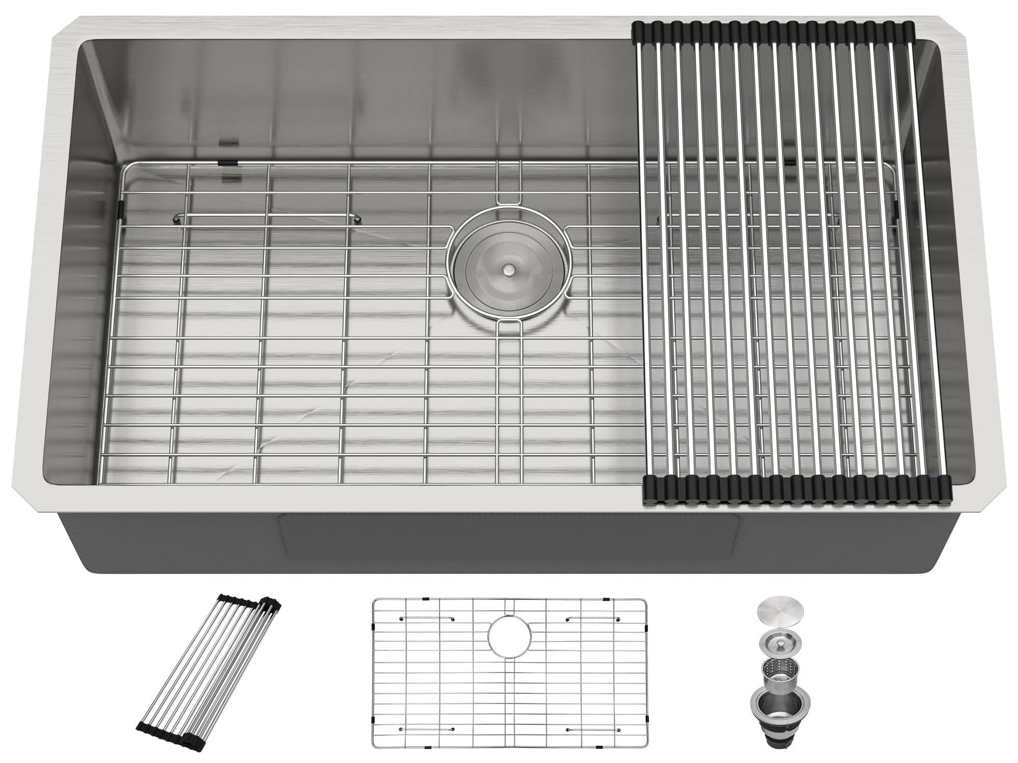 Dcolora 32 Inch Undermount Kitchen Sink 16 Gauge Hand welding 304 ...