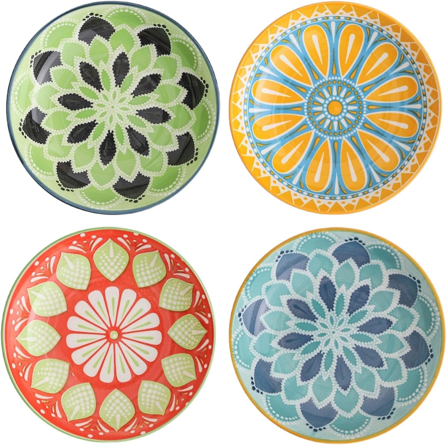 Amazon.com: yaocoral 6 Inch Ceramic Dessert Plates Colorful Appetizers ...