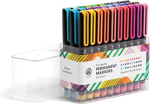 Amazon.com : U Brands Malibu Permanent Markers Set, 30 Assorted Bold ...