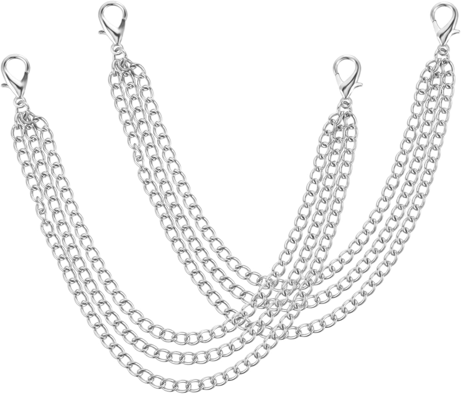 Amazon.com: Tweruna 2 PCS Silver Shoe Chains, DIY Decoration Boot ...