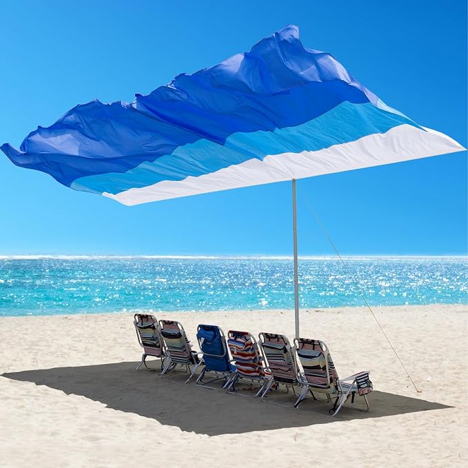 Tengou - Sombrilla portátil de playa para 5 personas, autoajustable a ...