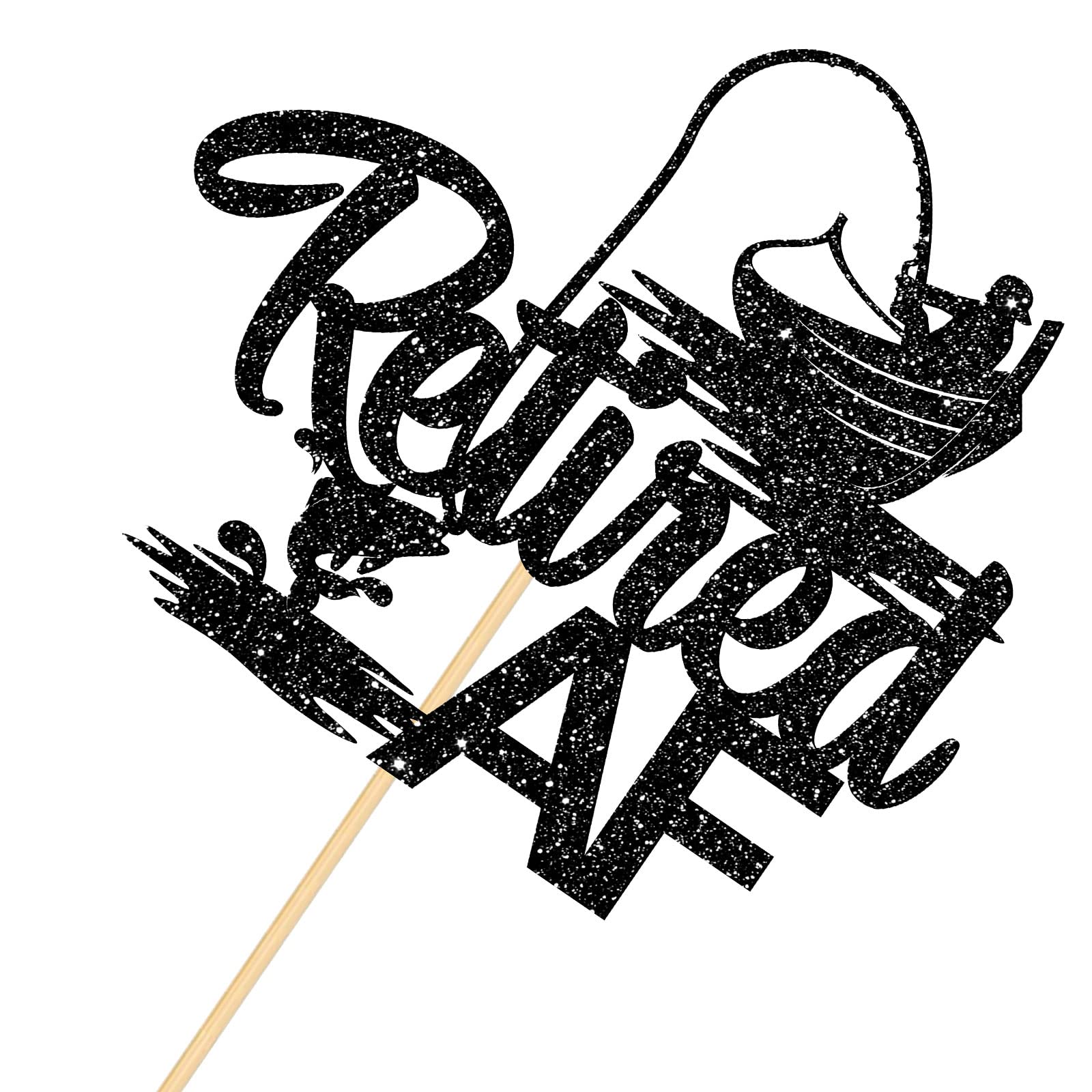 Snapklik.com : Retired Af Cake Topper, Black Glitter Happy Retirement ...