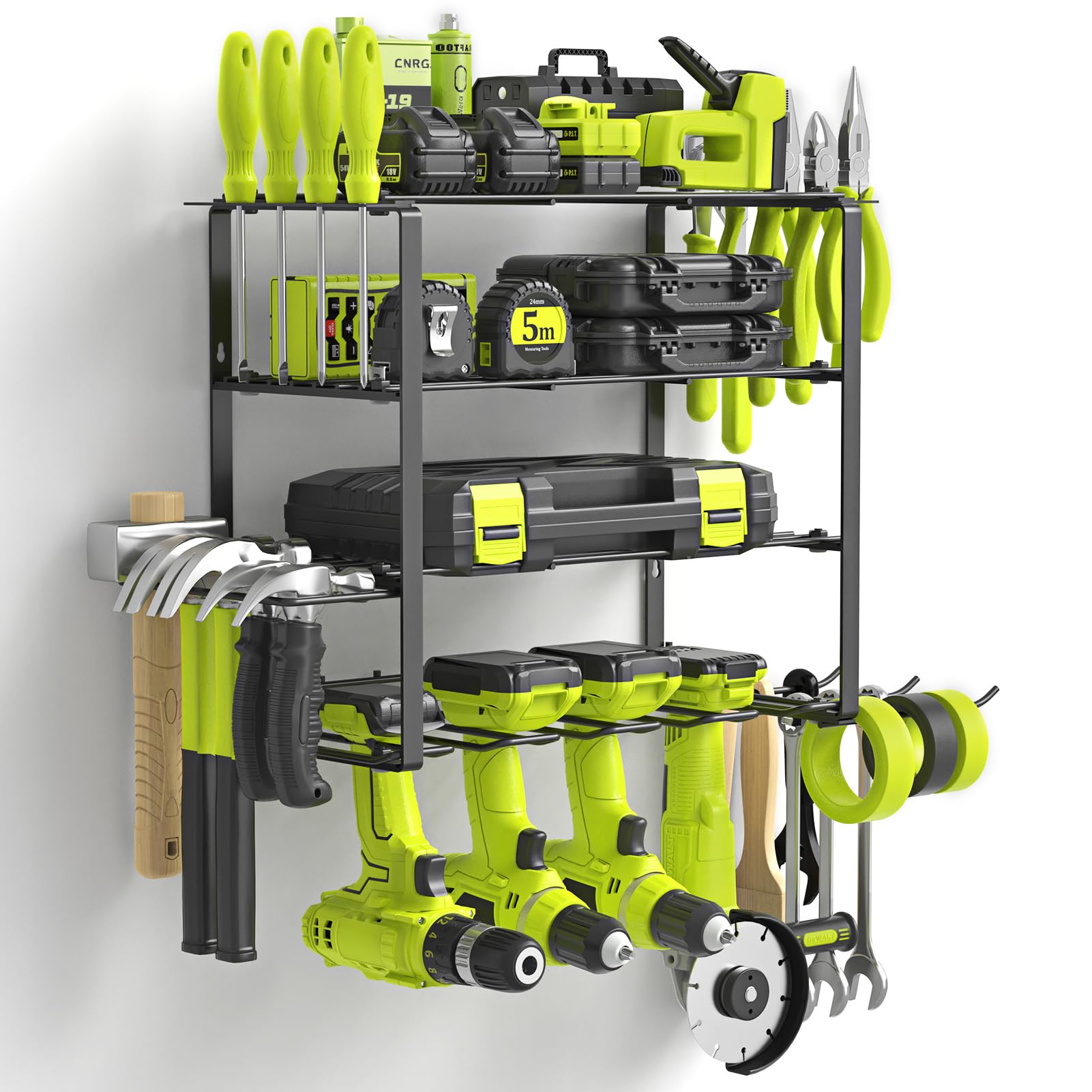 Tool Grid Power Tool Organizer Wall Mount - Heavy Duty Metal Storage ...