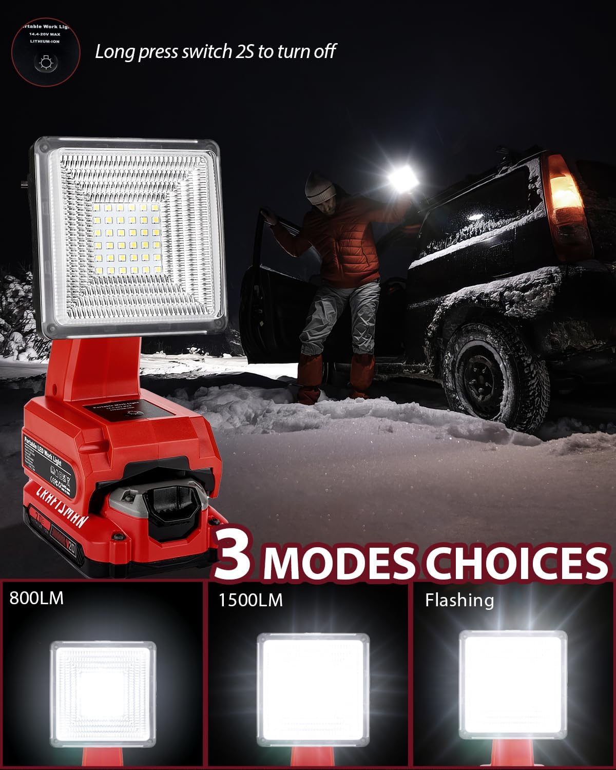 Luz de trabajo LED inalámbrica para batería Craftsman V20, reflector ...