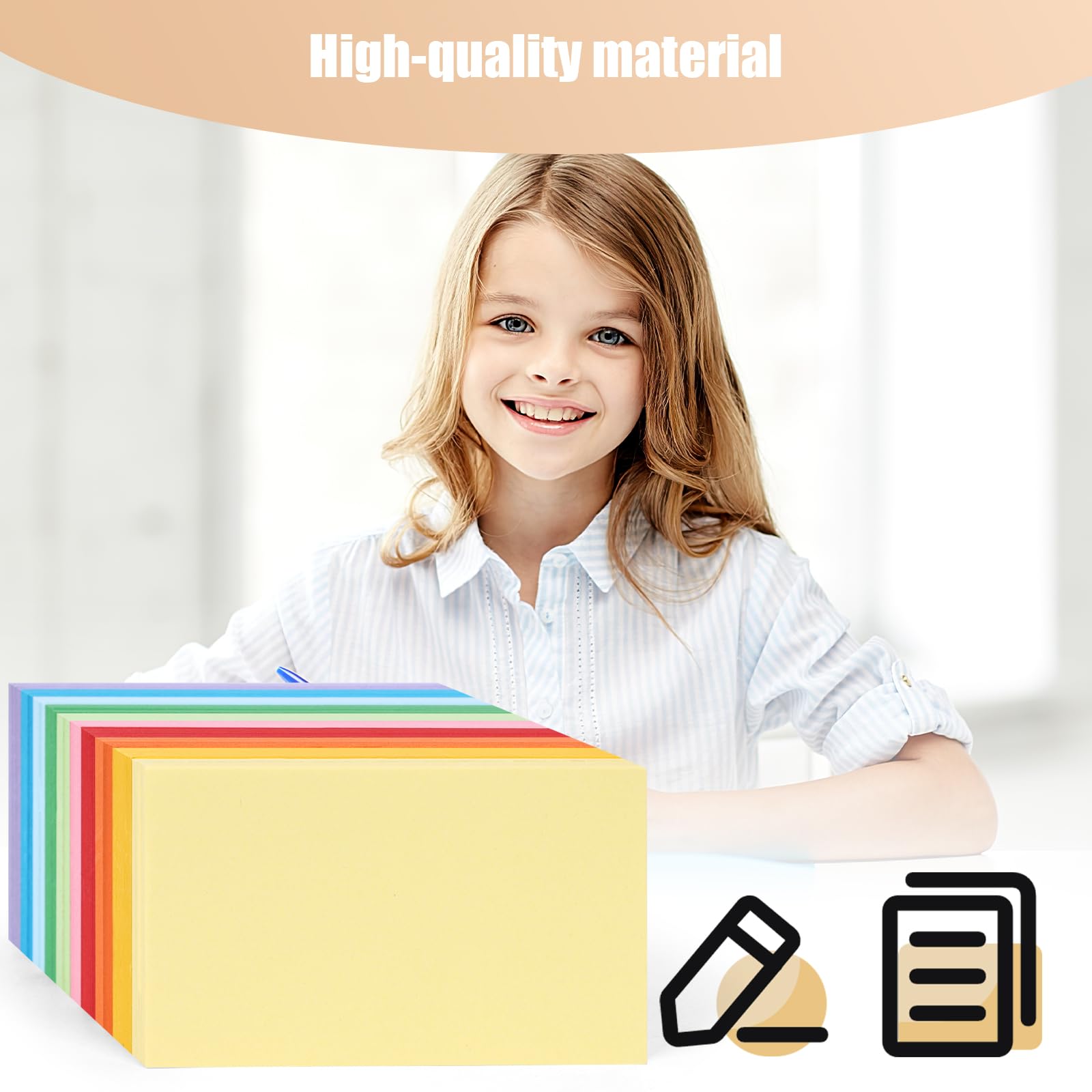 Snapklik.com : 450PCS Colored Index Cards, 3 X 5 Index Cards 10 Colors ...