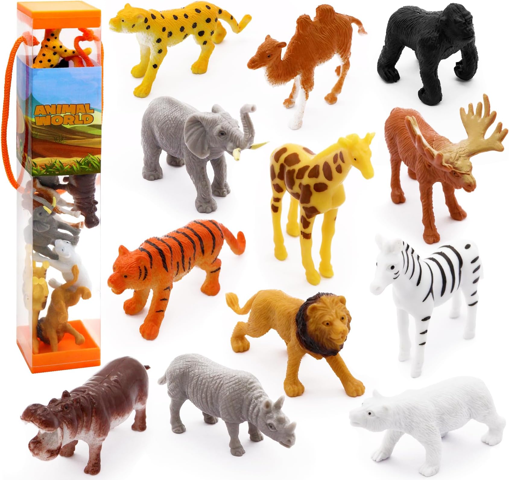 Amazon.com: RUSON 12 Pcs Mini Safari Animals Figures Toys, Realistic ...