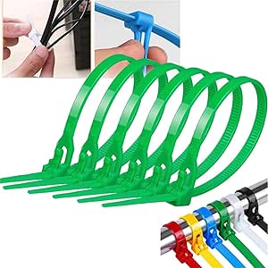 Amazon.com: MEIOTER Buckle Self-Locking Premium Nylon Cable Wire Ties Reusable Zip Ties Color ...