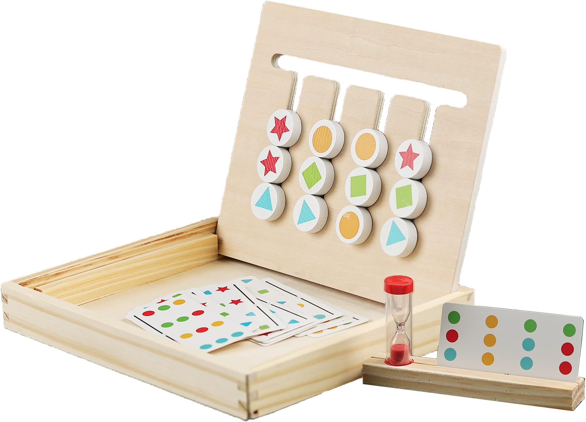 DEVA Montessori Leaning Toy, Wooden Brain Puzzele Toys Color & Shape ...