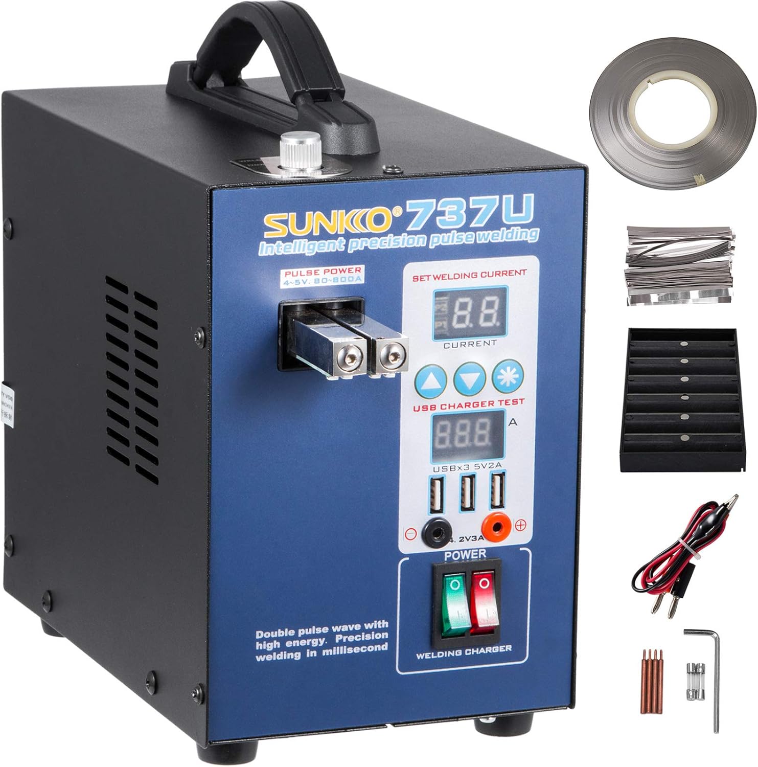 Mophorn 737U Pulse Spot Welder 0.2mm Battery Welding Machine 110V ...