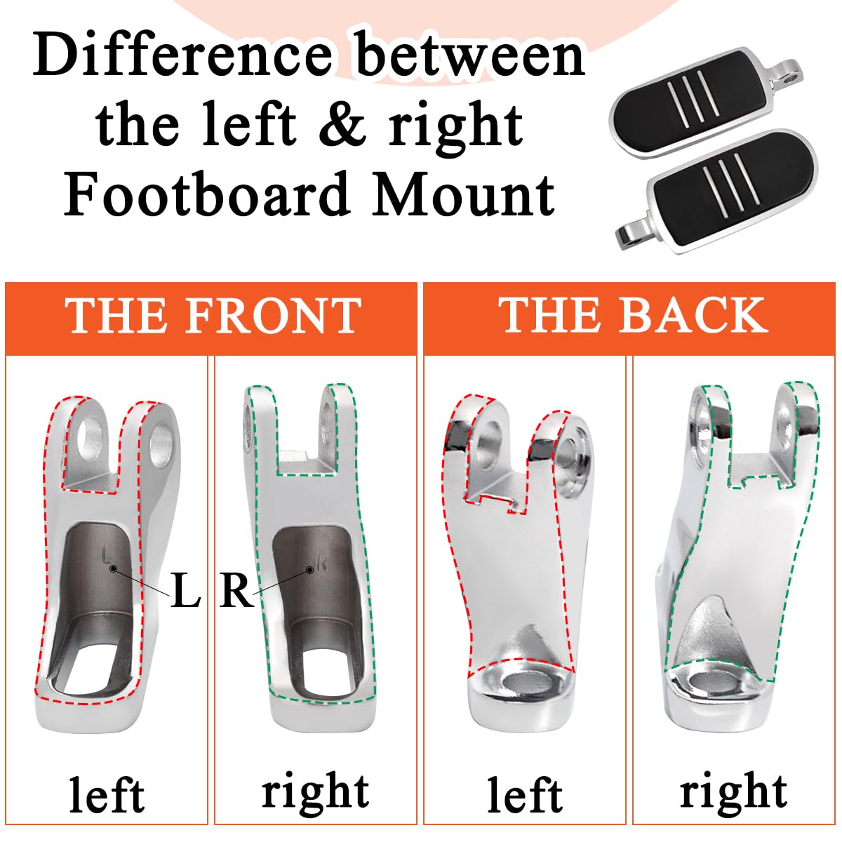 Snapklik.com : Passenger Mini Footboard, Passenger Footpegs w/Mount Kit ...