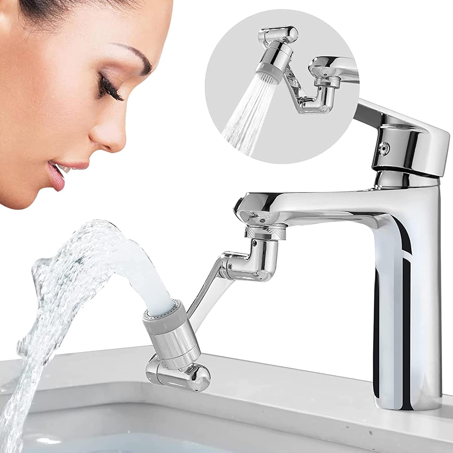 Drehbarer Wasserhahn Aufsatz, 1080° Schwenkbarer Wasserhahn ...