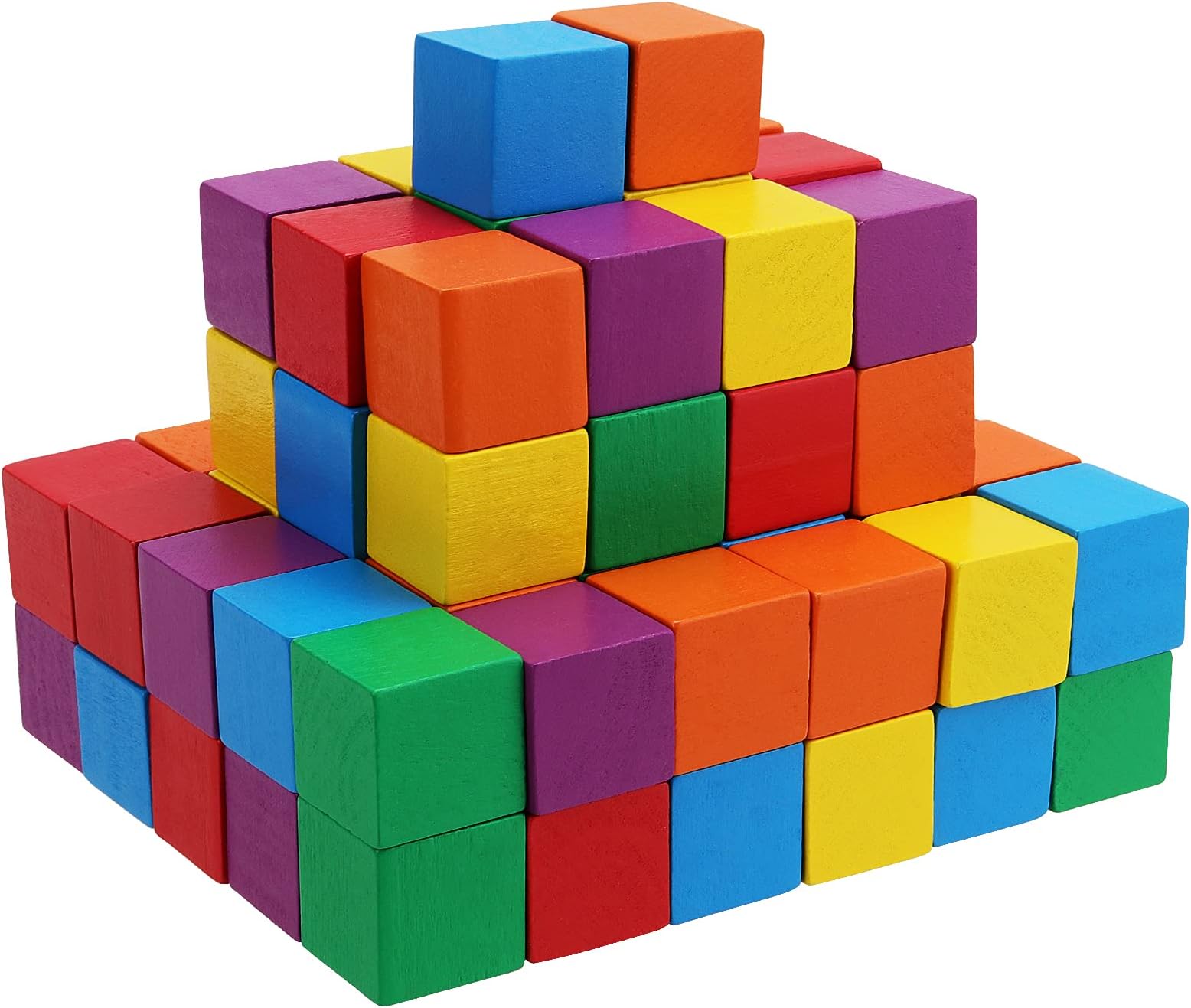 Amazon.com: ZOENHOU 120 PCS 1 Inch Multicolor Wooden Blocks, Wooden ...