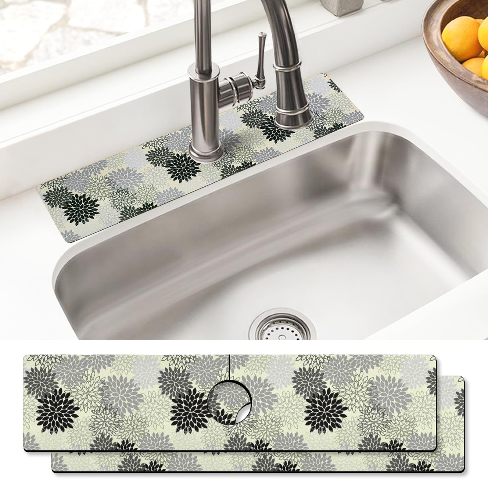 Amazon.com: Sink Faucet Absorbing Mat, 2 Pack Drying Mat Around Faucet ...