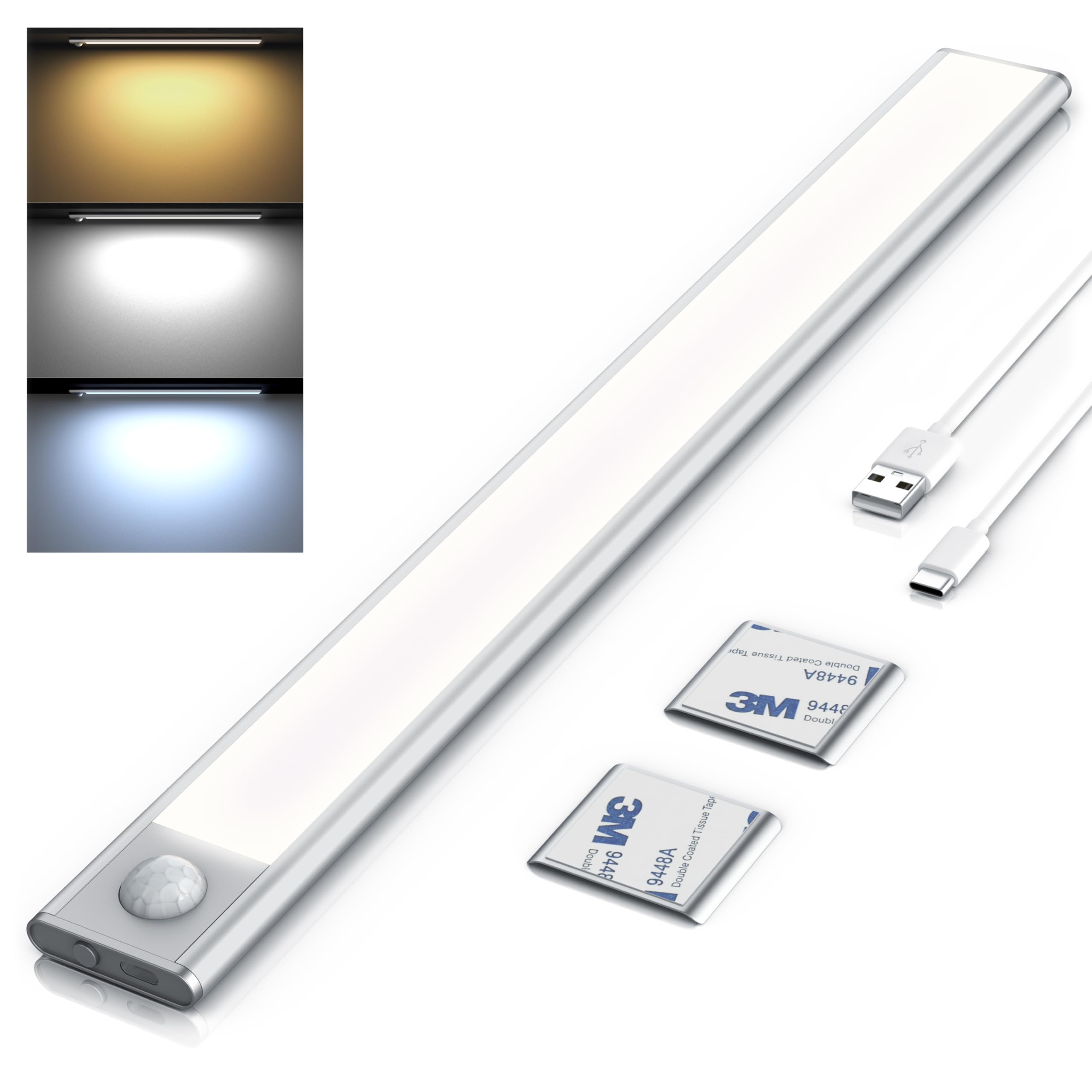 CSL - LED Battery Cabinet Lighting with Motion Sensor Dimmable 72 LEDs ...