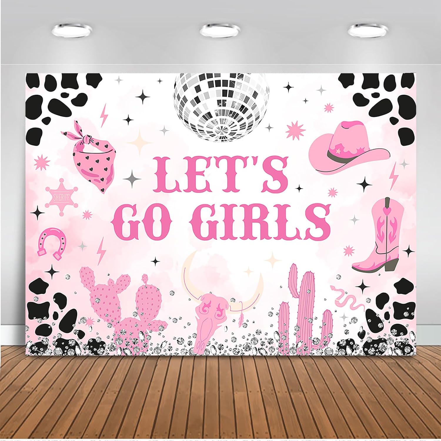Amazon.com : Mocsicka Western Cowgirl Backdrop Let's Go Girls Cowgirl ...