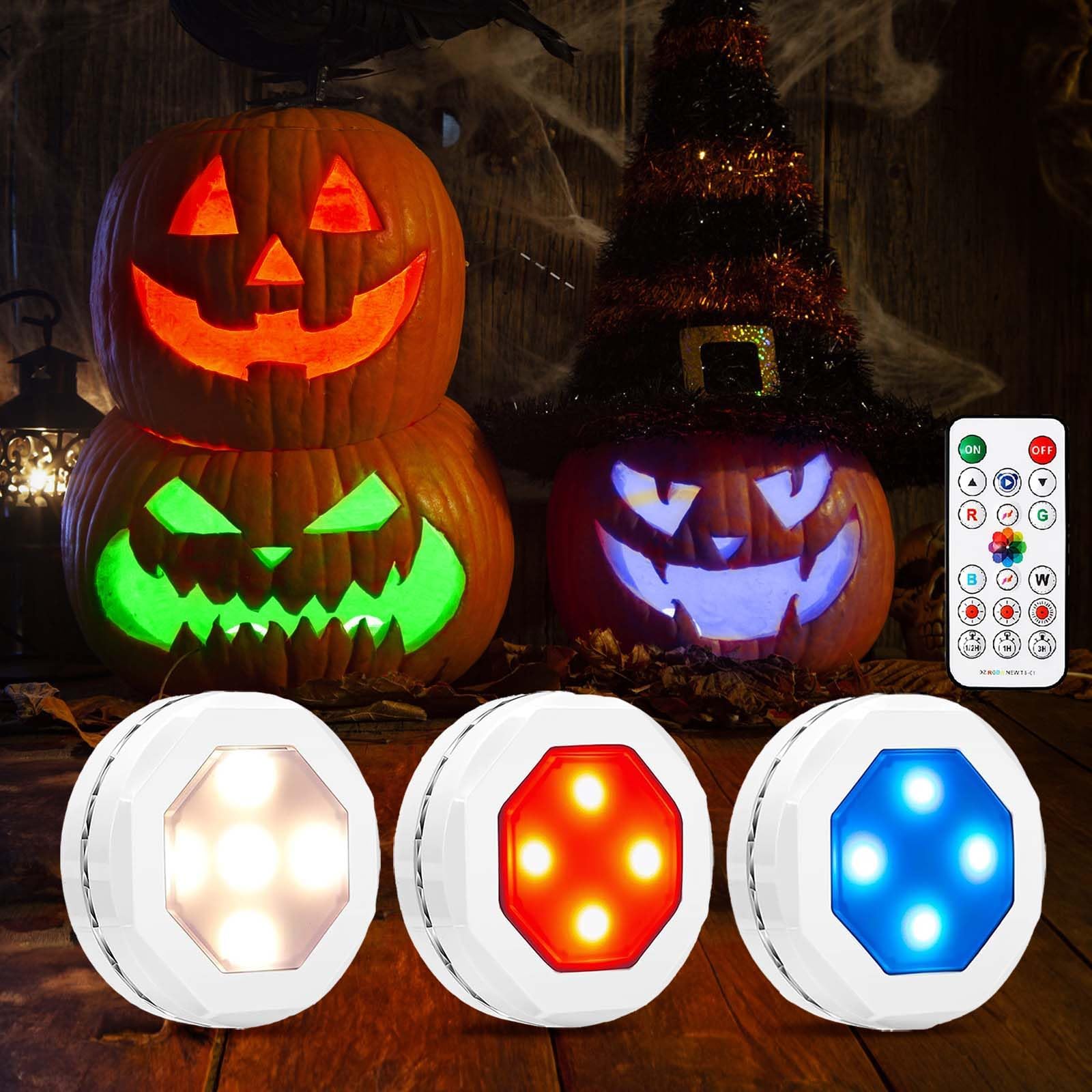 Amazon.com: 4pack LED Pumpkin Lights with Remote for Halloween ...