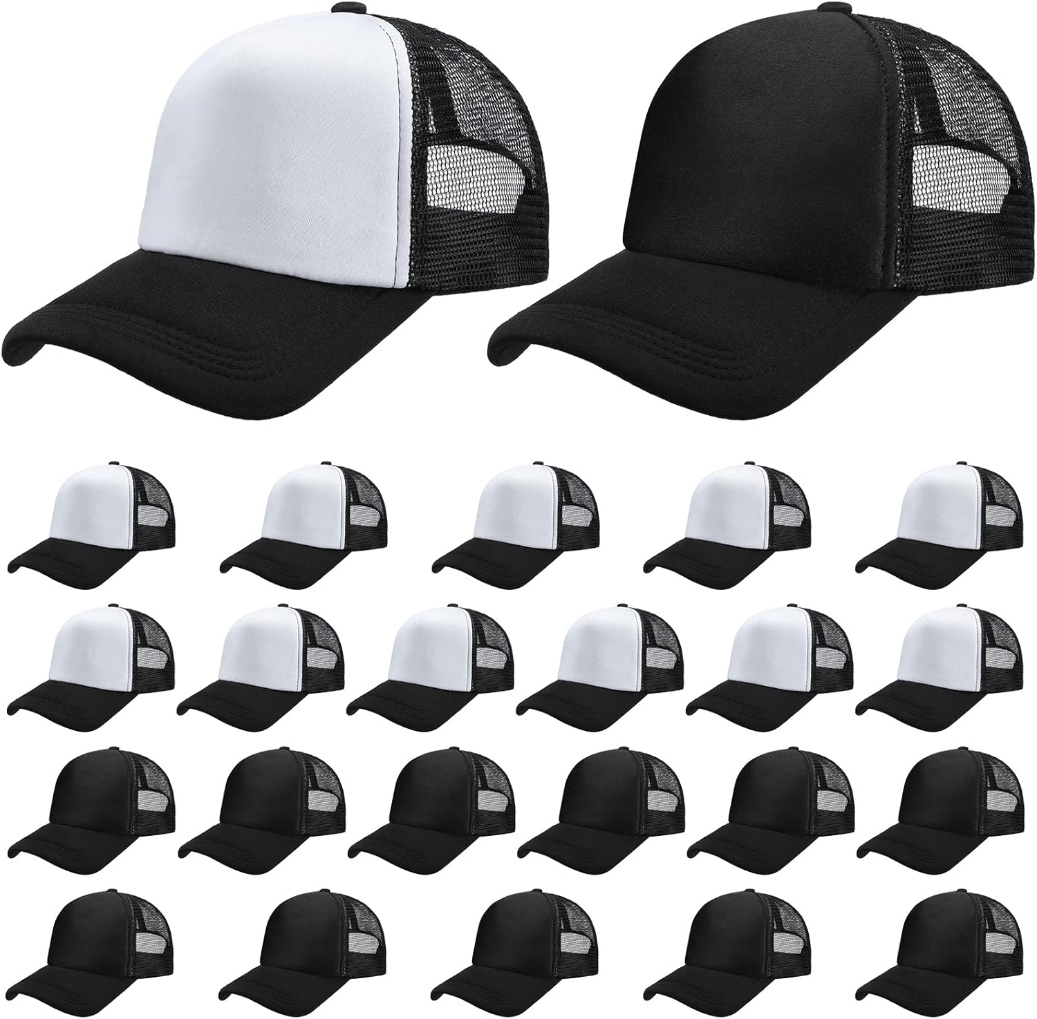 Giegxin 24 Pcs Mesh Trucker Hats Bulk Baseball Cap Beach Hat for Men ...