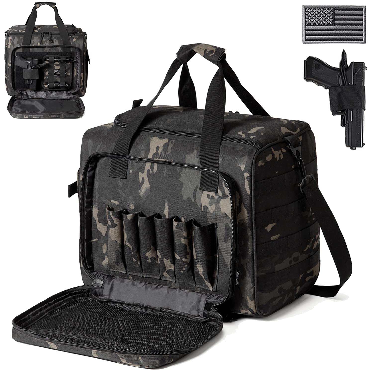 DBTAC Gun Range Bag Large | Tactical 4+ Pistol Shooting Range Duffle ...
