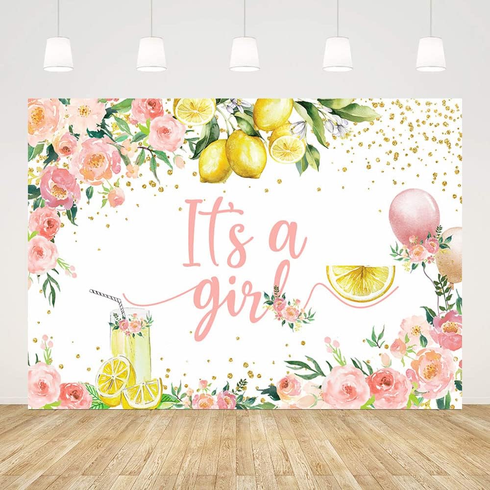 Amazon.com : MEHOFOND Lemon Baby Shower Backdrop A Sweet Little One is ...