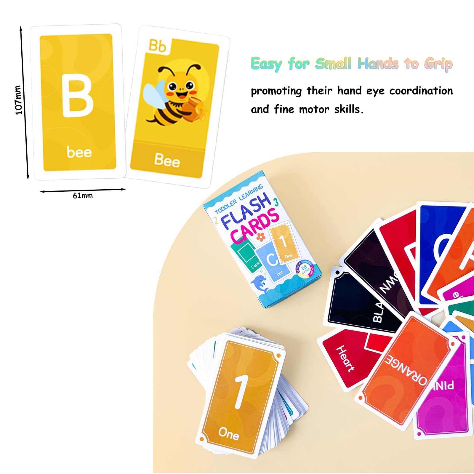 58 Baby Flash Cards For Toddlers Age 1 2,Double Sided Learning Cards ...