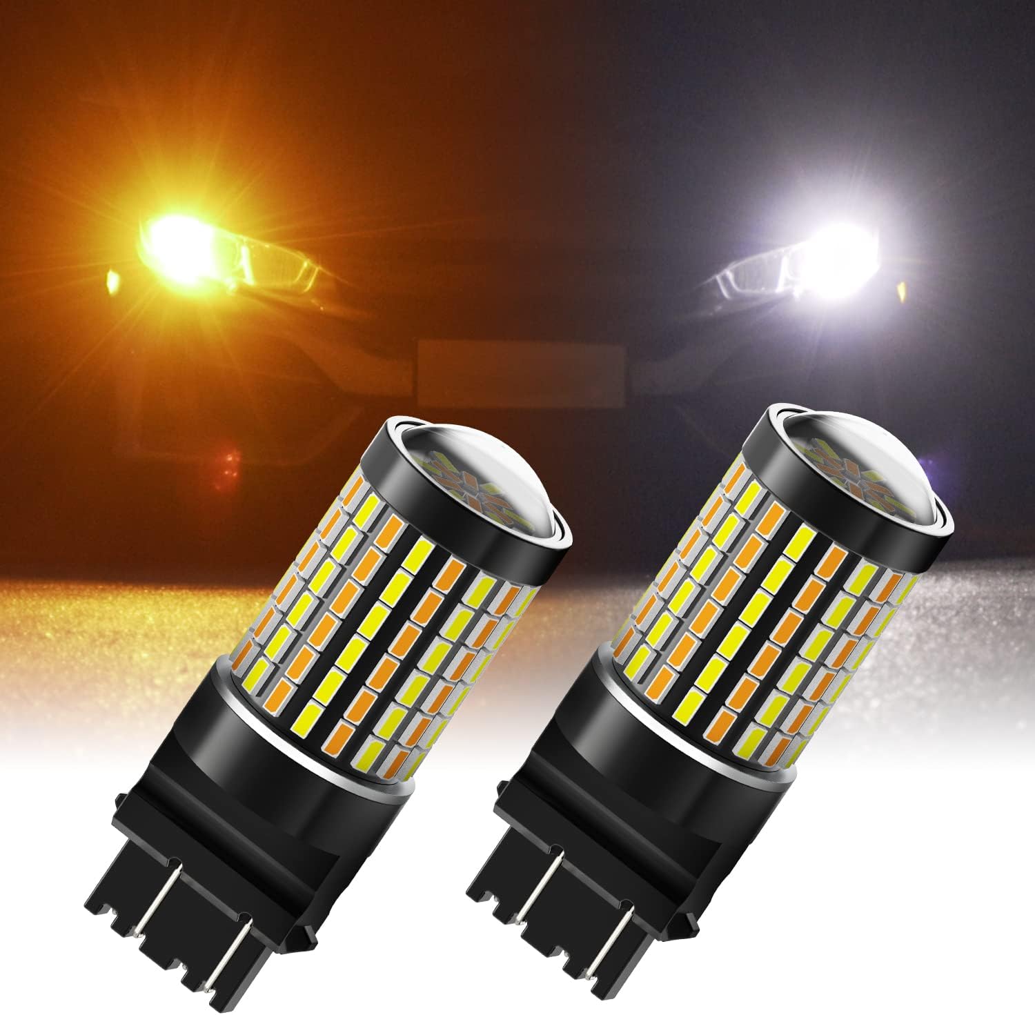 Amazon.com: Fulanmi 3157 Switchback Dual-Color Turn Signal LED Bulbs ...