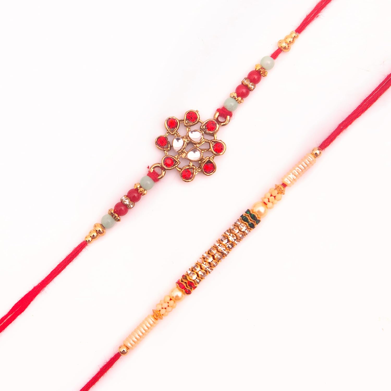 Amazon.com: Rakhi for Brother Set of 2 with Greeting Card, Beautiful ...
