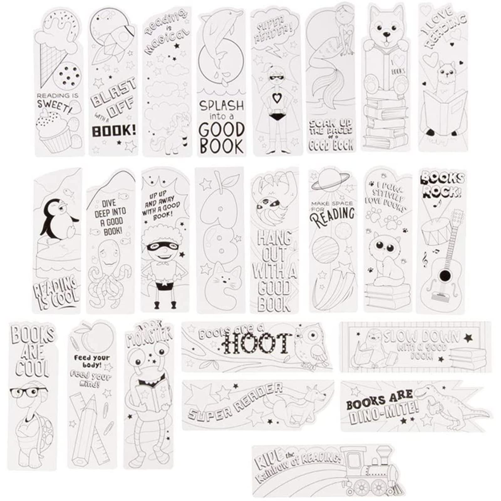 24 Pack Color Your Own Bookmarks For Kids Students DIY Animal And 24-pack-color-your-own-bookmarks-for-kids-students-diy-animal-and
