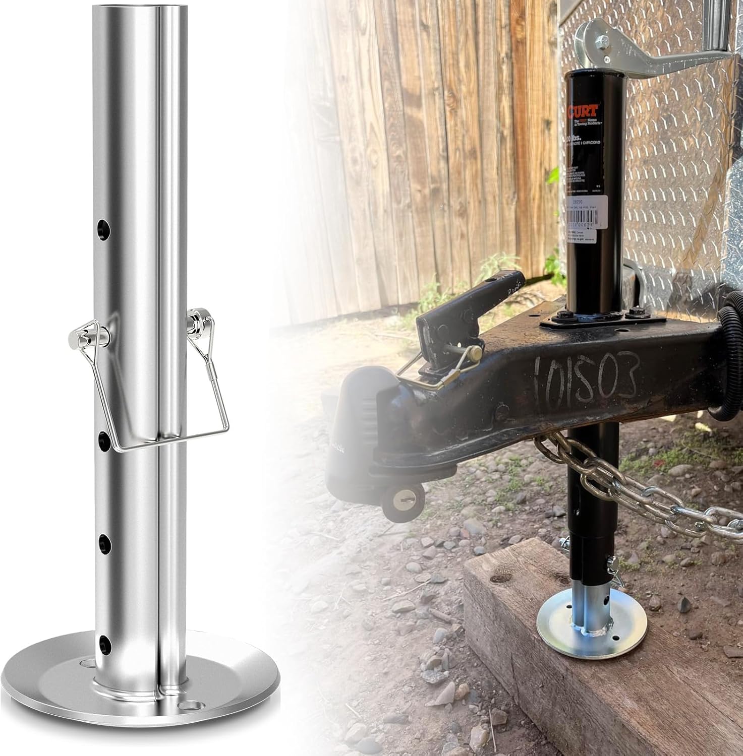 Trailer Jack Drop Leg, Adjustable Camper Jack Foot Pad, Trailer Jack ...