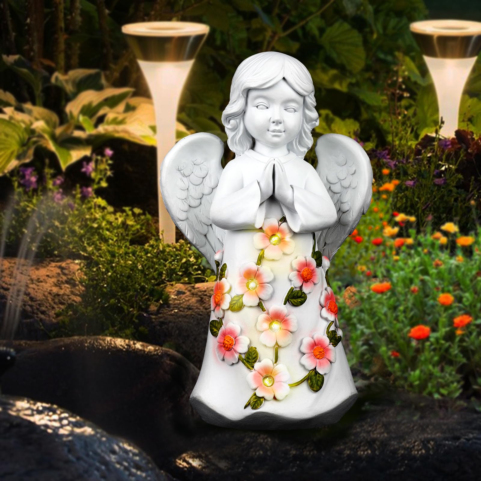 Amazon.com: Solar Garden Outdoor Statues Angel-Lawn Outdoor Decor Angel ...