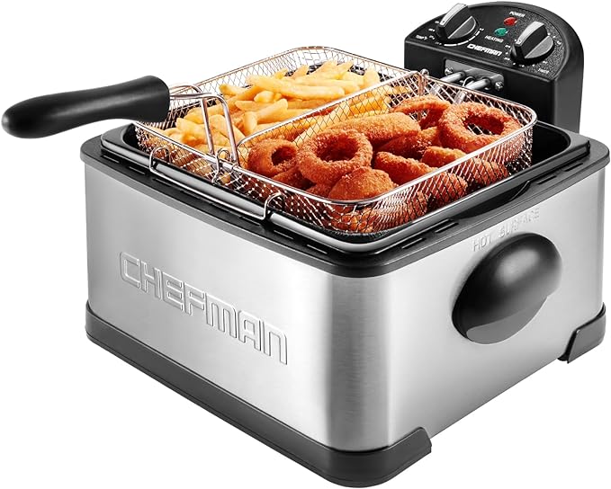Chefman 4.3 Liter Deep Fryer with Basket for Home Use, XL Jumbo Fry ...