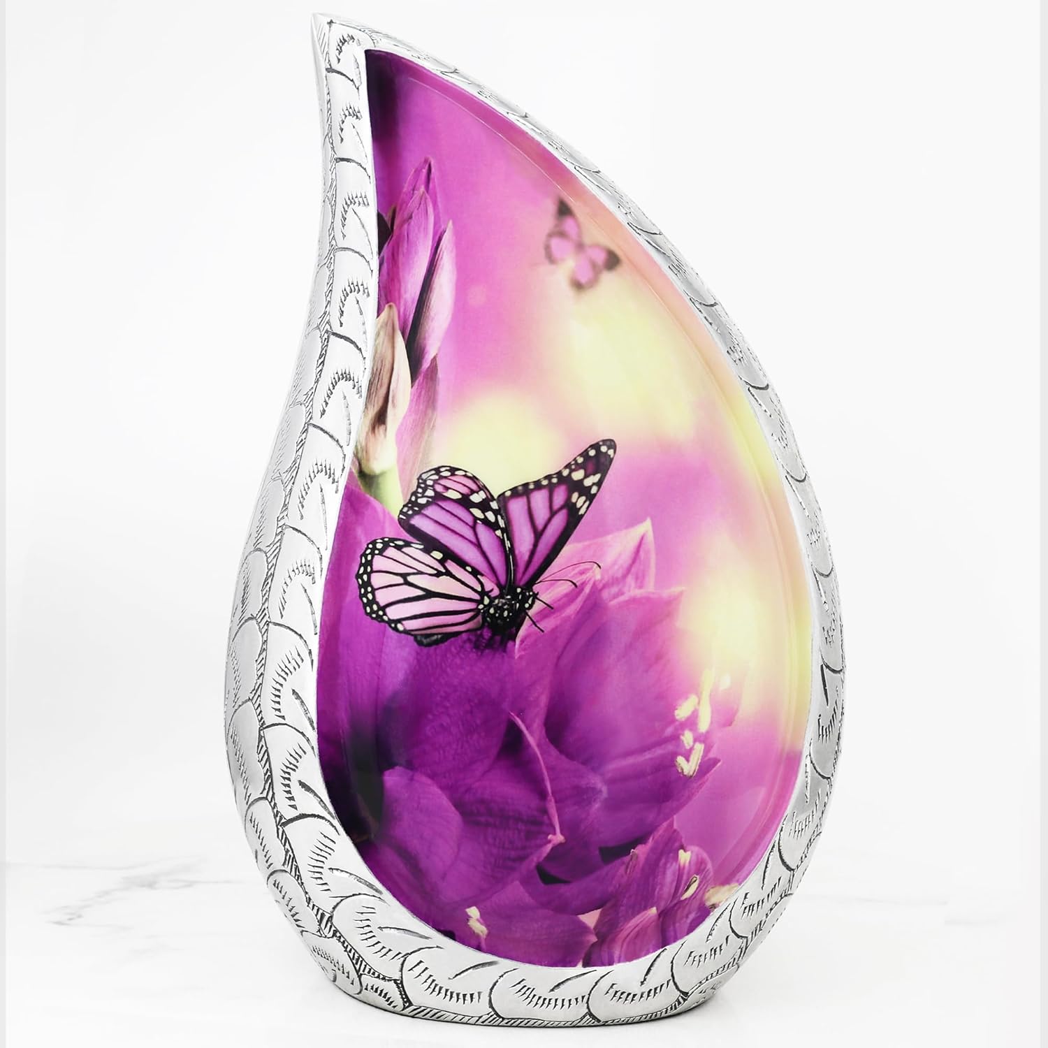 M MEILINXU Butterfly Decorative Urn, Funeral Cremation Urns for Human ...