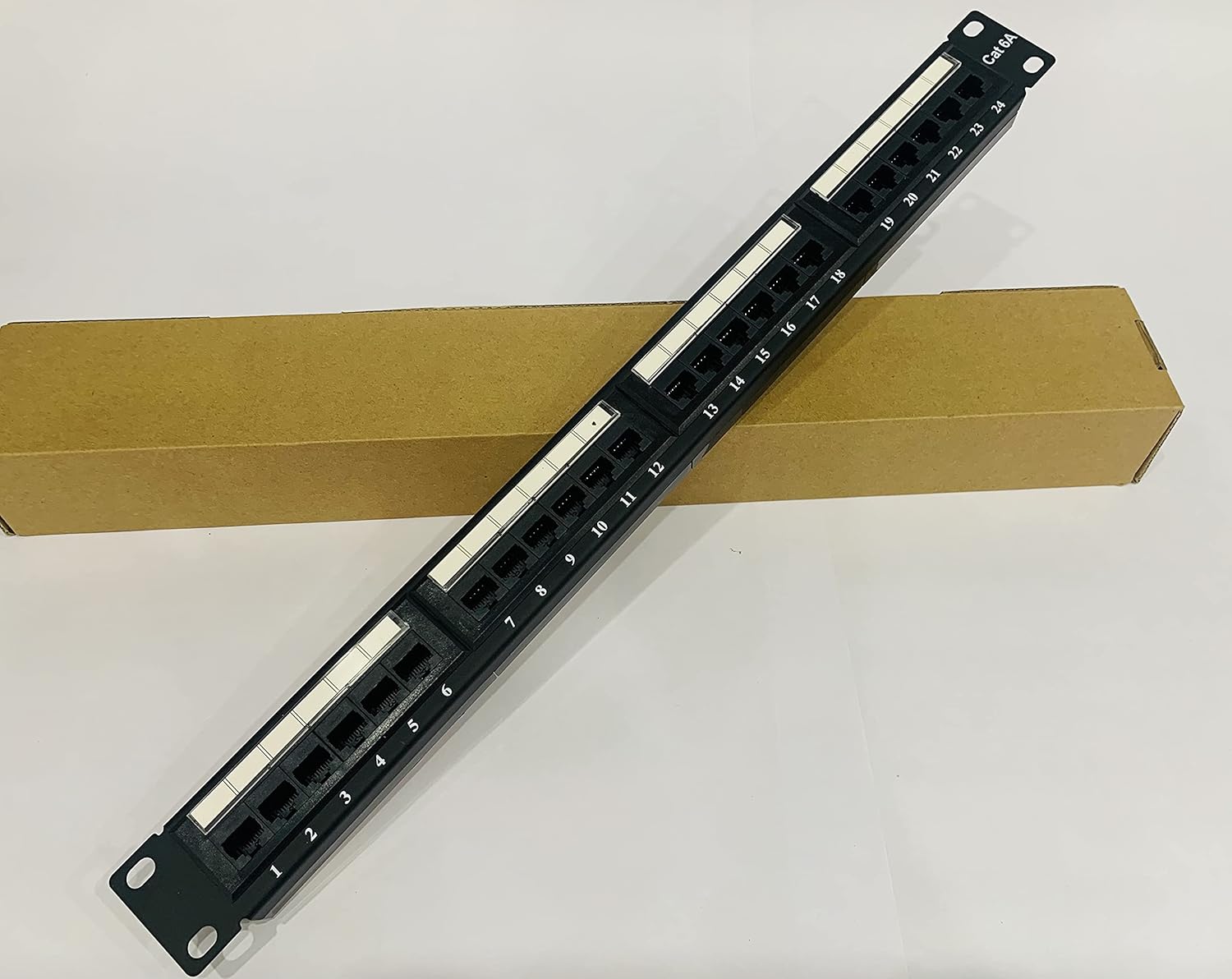 24 Port Cat6A Patch Panel, 19 inches 1U RJ45 Ethernet Network Rack ...