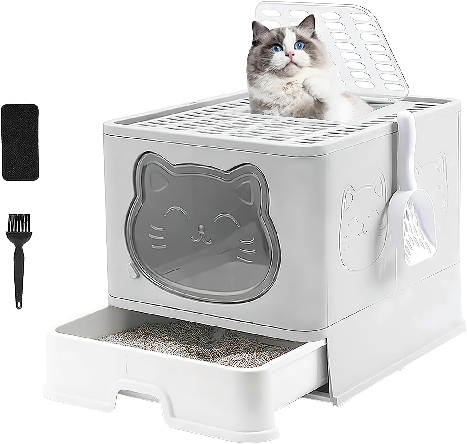 Faltbare Katzentoilette mit Deckel, Schubladentyp Desodorierende ...