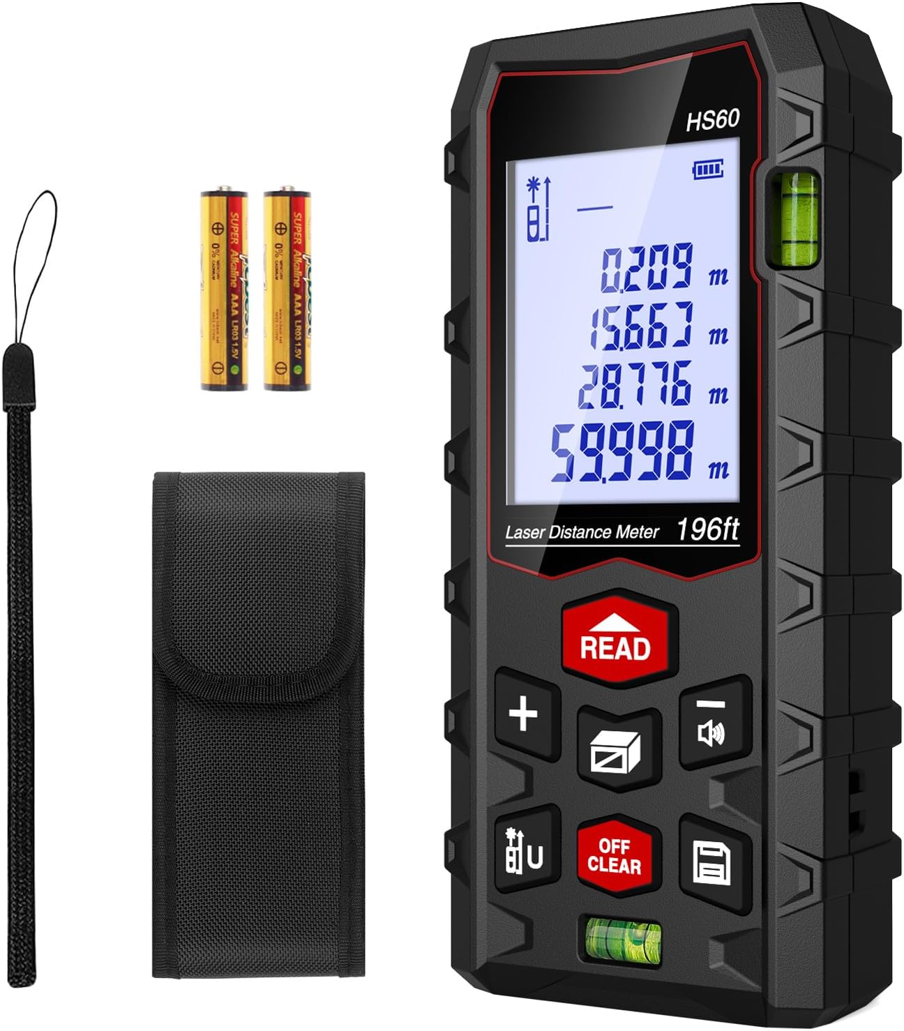 Amazon.com: Laser Measure, NIKOTEK Laser Distance Meter with 2 Bubble ...