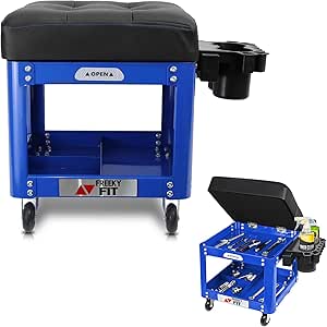 Amazon.com: FreekyFit Rolling Creeper Garage Shop Seat for Men, Padded Mechanics Stool with Tool ...