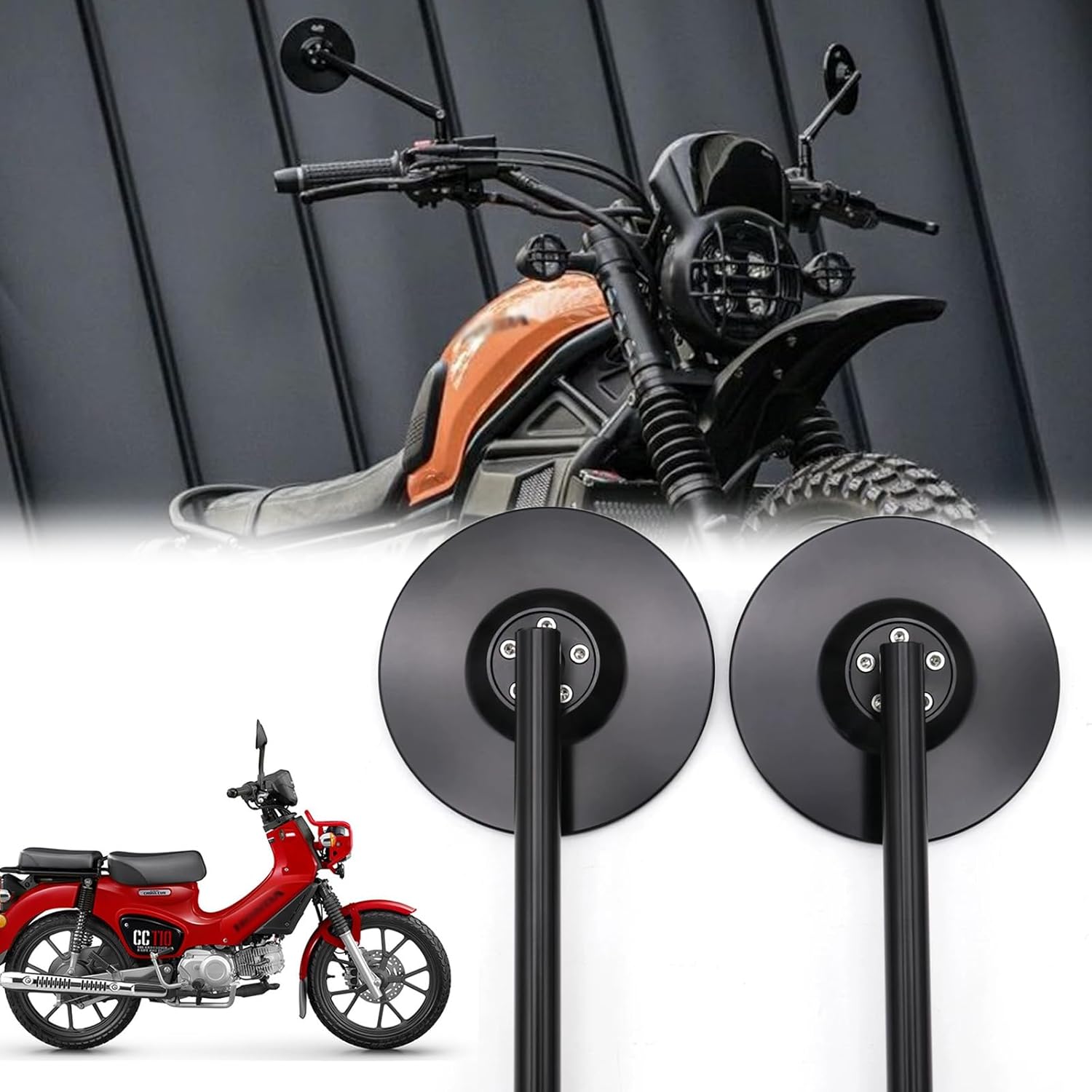 Amazon | For クロスカブ CC110 クロスカブcc50 cross cub CC110 CROSS CUB CC50調節可能なバックミラーオートバイレトロバックミラーアルミ合金 ...