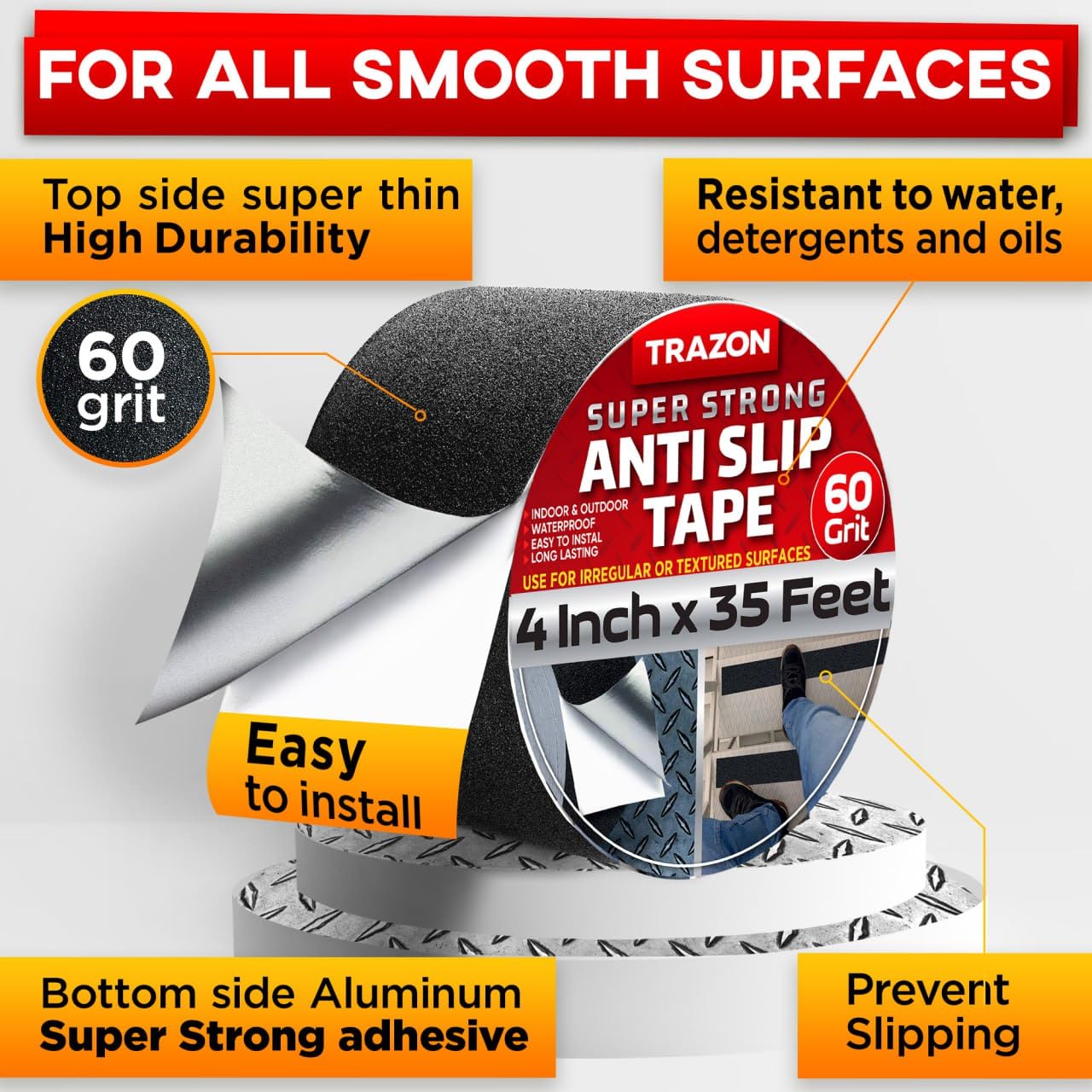 Snapklik.com : Trazon Grip Tape - Heavy Duty Anti Slip Tape