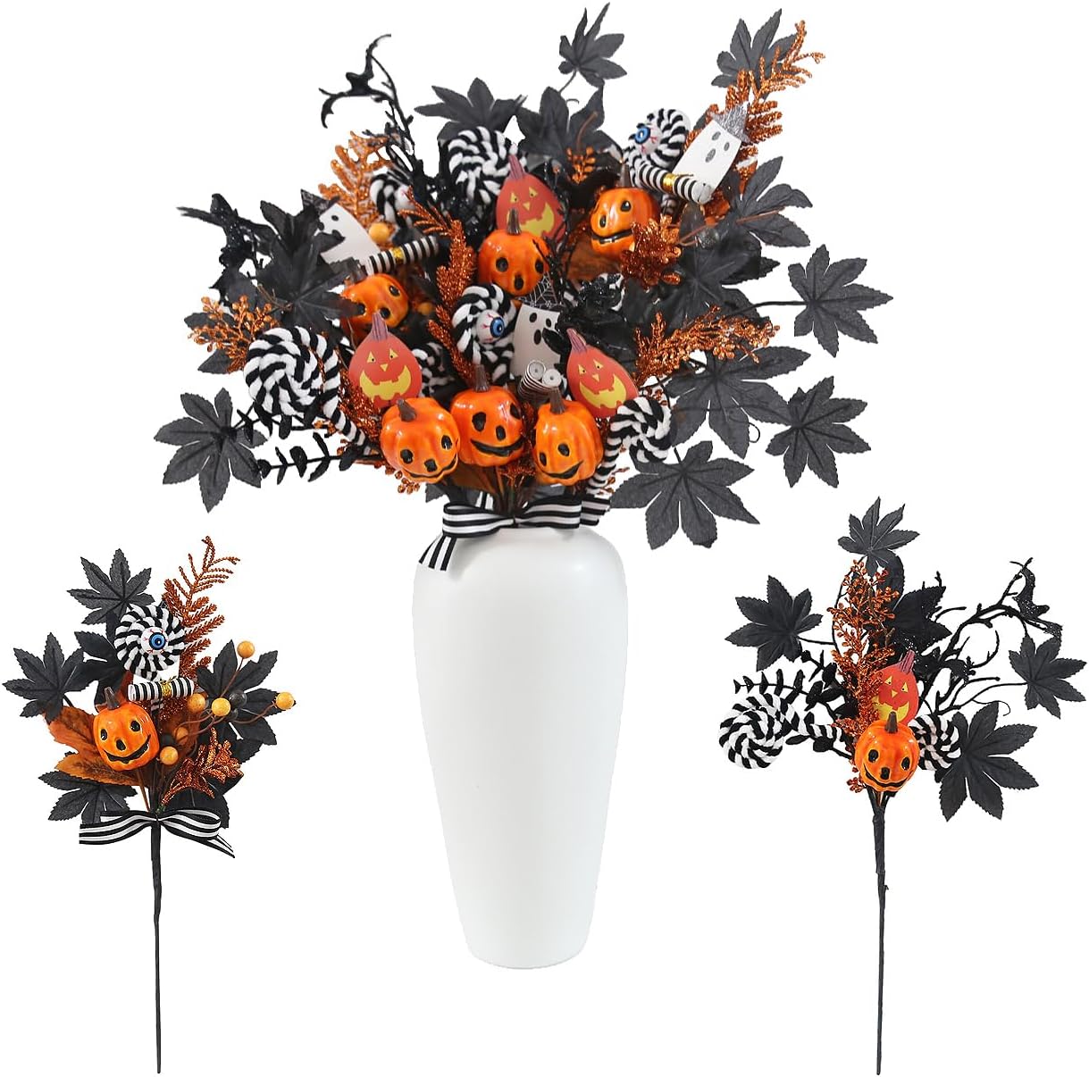 Amazon.com: 6 PCS Halloween Decorations, 19.5 Inch Artificial Flower ...