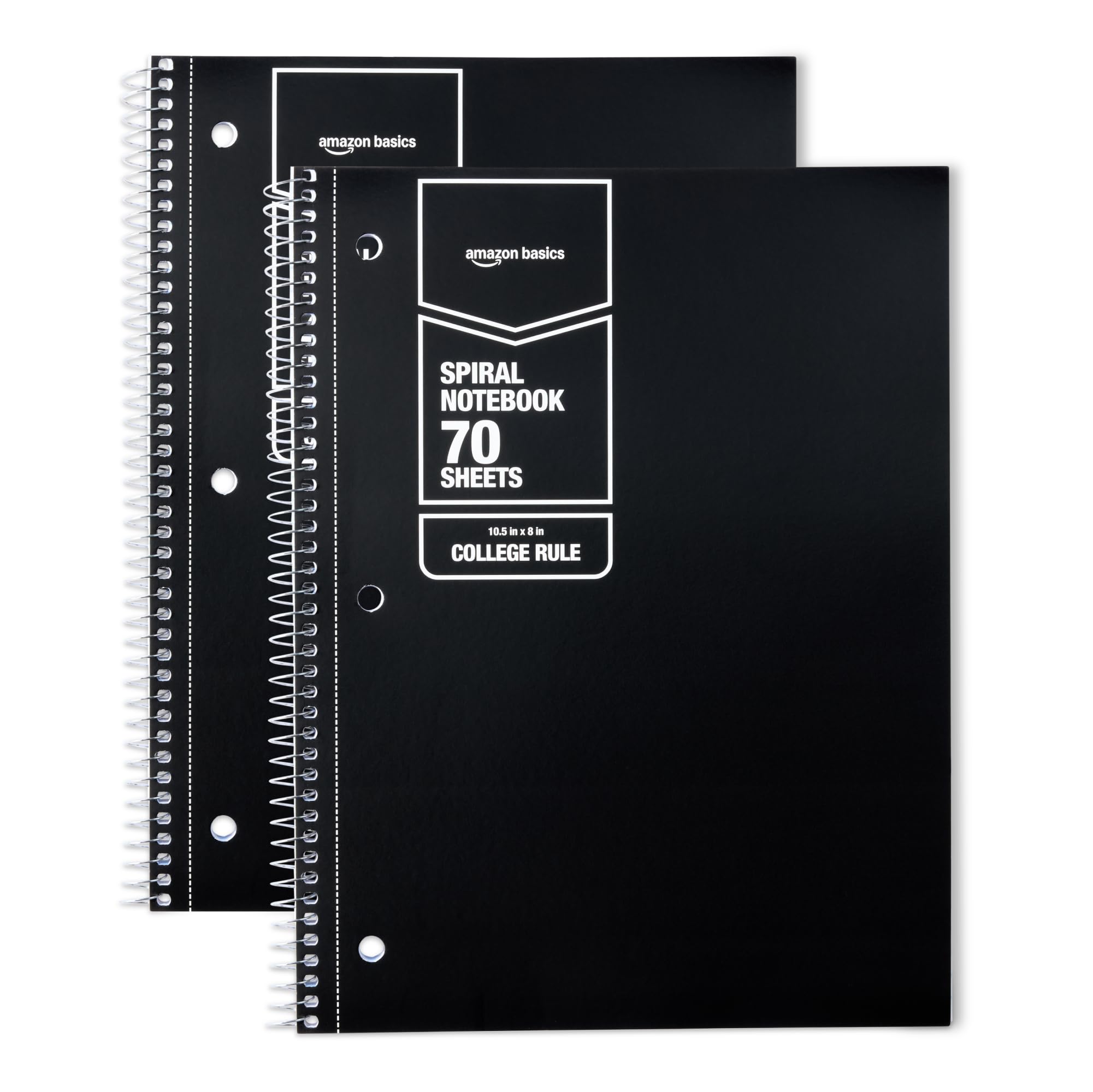 Amazon Basics College Ruled Spiral Notebook, 70 Sheets, 7-1/2" x 10-1/2 ...