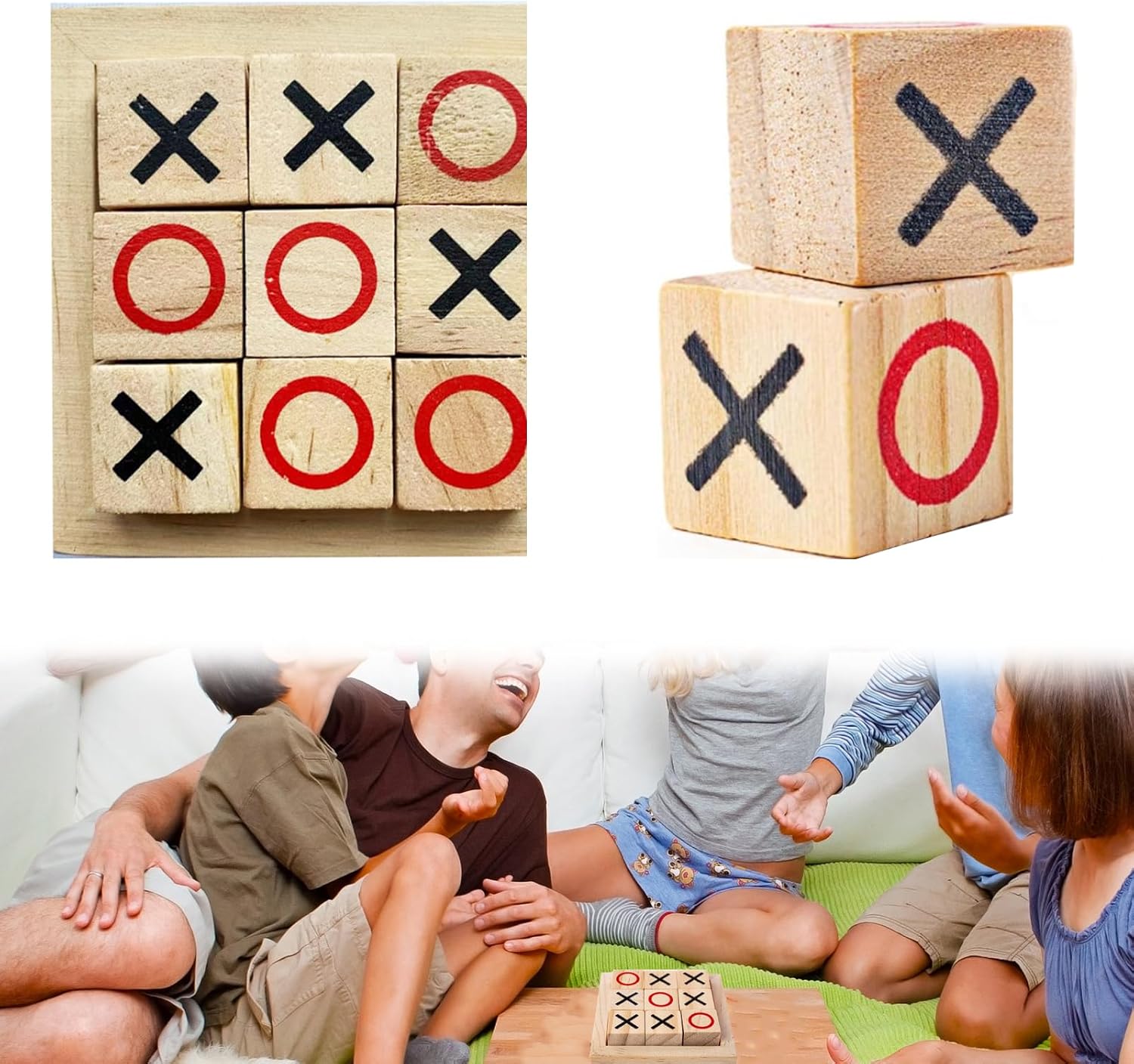 sinwec 10PCS Tic Tac Toe Wooden Mini Travel Games Portable Sturdy Safe ...
