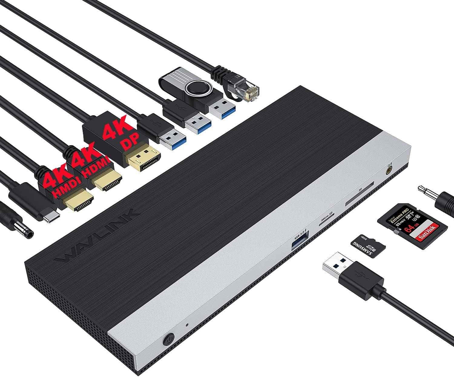 WAVLINK USB C Docking Station, 13-in-1 Triple Display Type C Adapter ...
