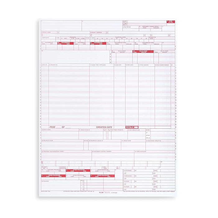 Buy 500 UB04 Claim Forms, CMS 1450 Health Insurance Claim Forms for ...