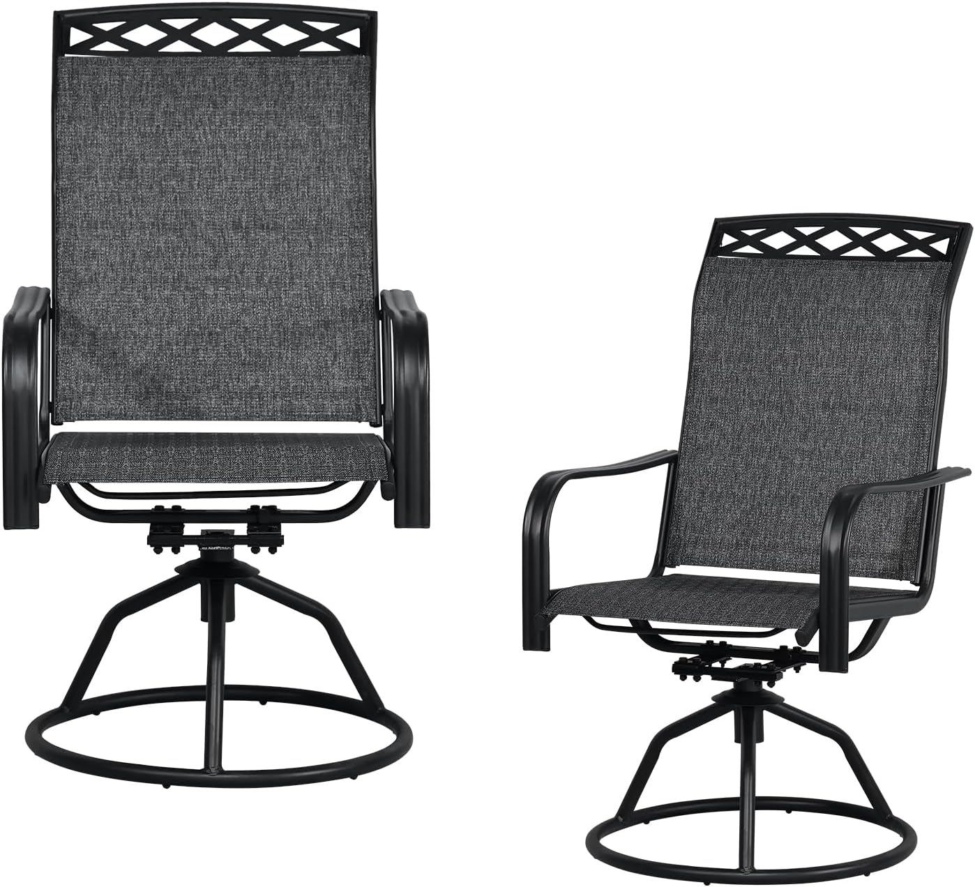 Amazon.com: U-MAX 360° Patio Swivel Chairs Set of 2, High-Back All ...