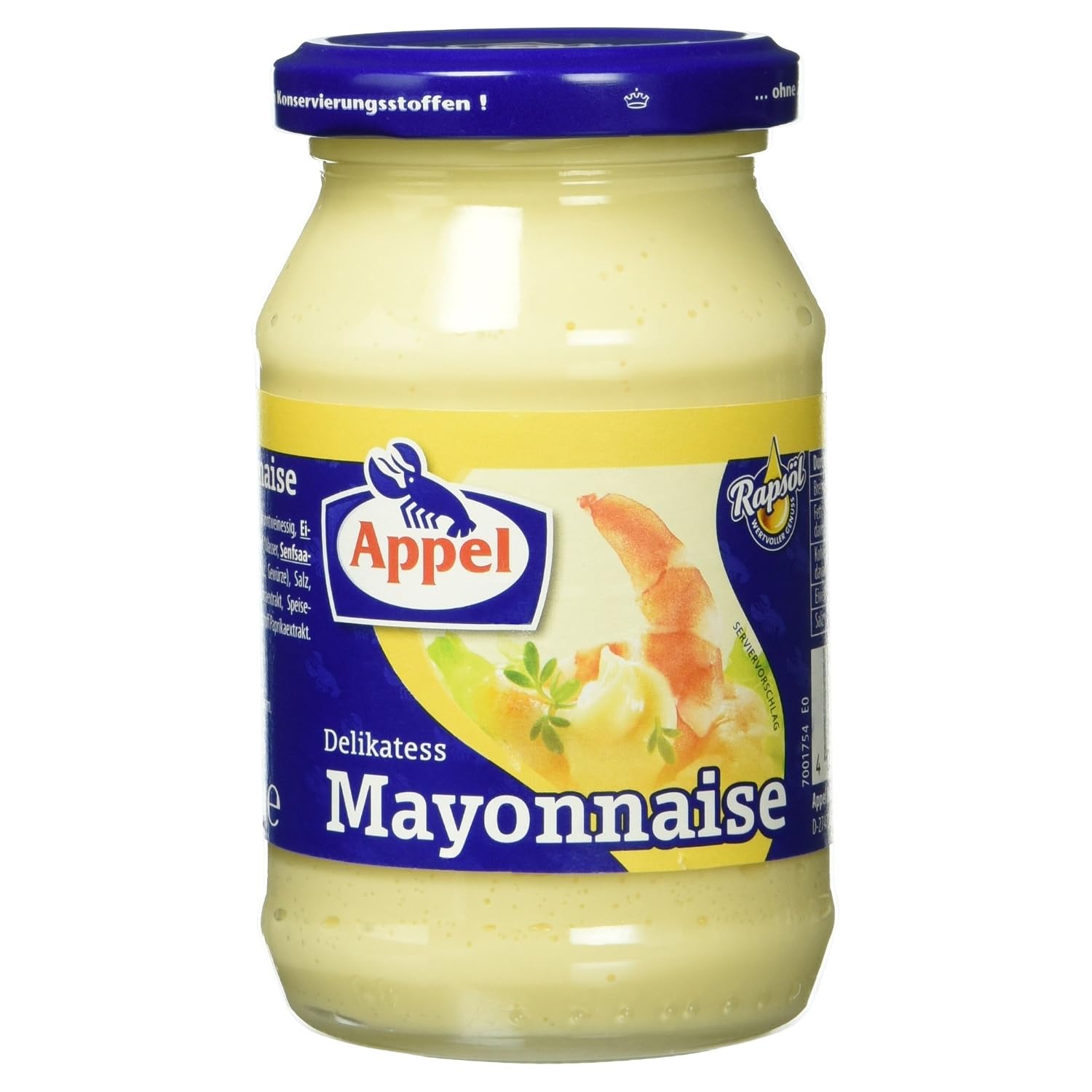 Appel Delikatess Mayonnaise mit wertvollem Rapsöl, 250 ml : Amazon.de ...