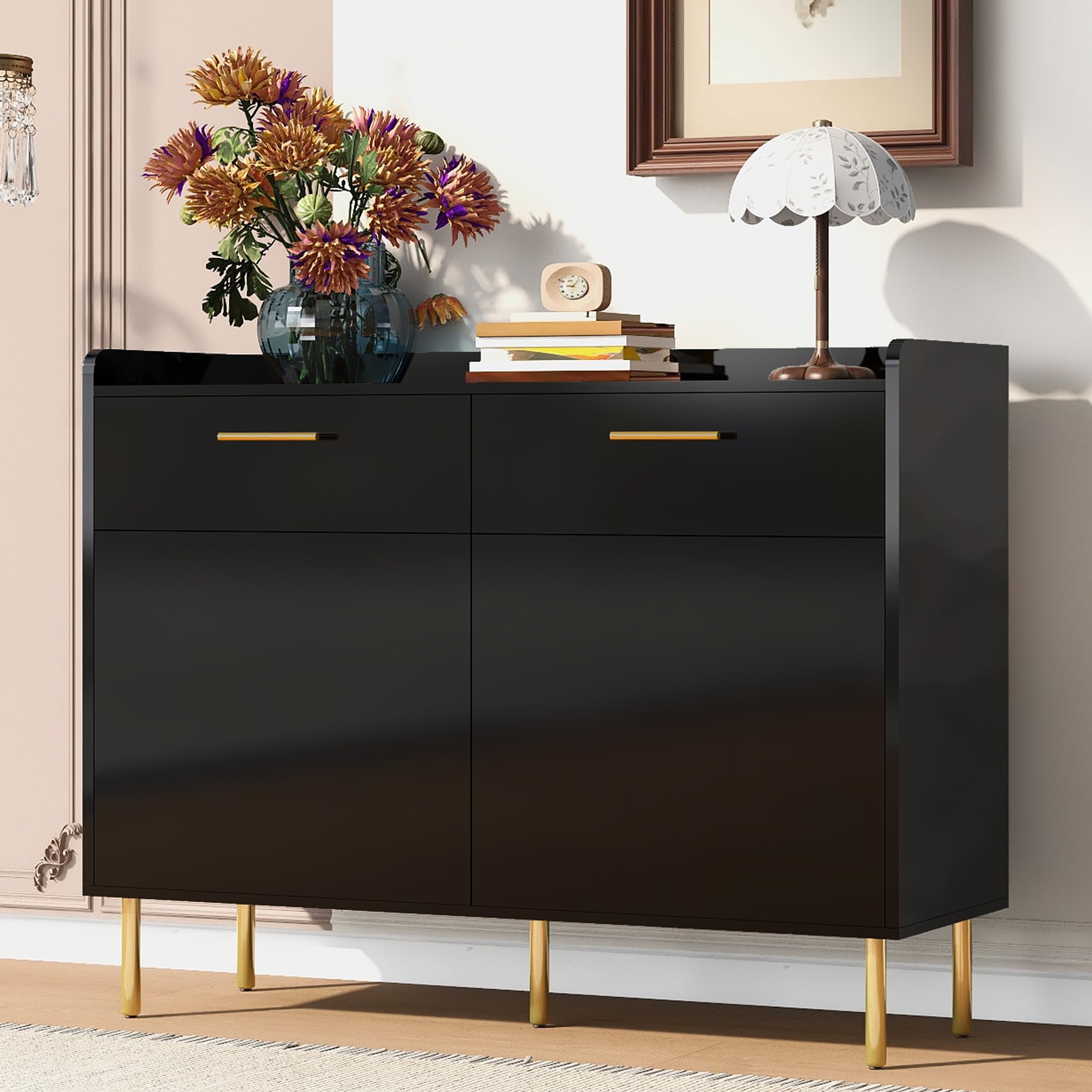 Amazon.com - Sideboard Buffet Cabinet, 47.2'' Coffee Bar Serving ...