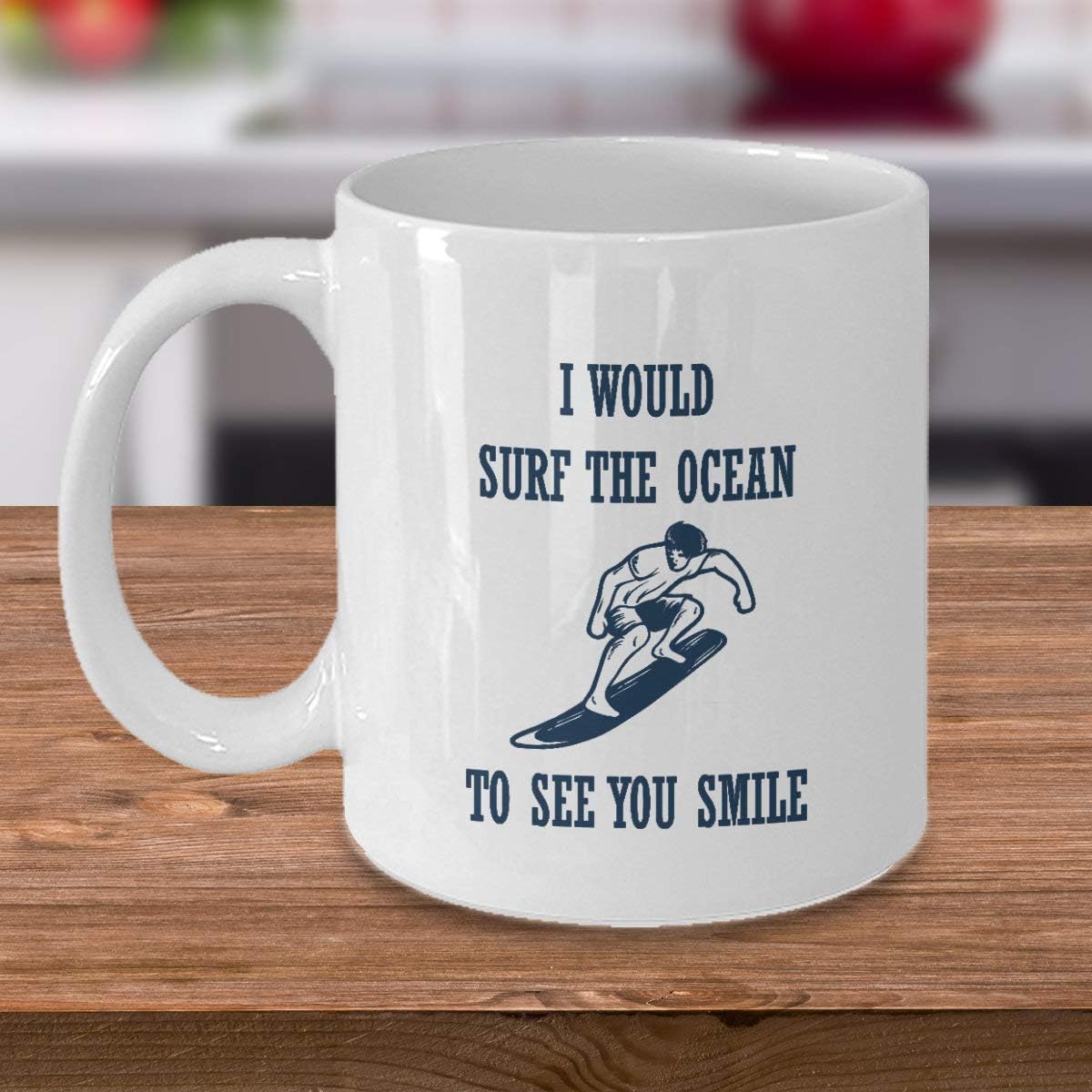 Amazon.com: Surf The Ocean Coffee Mug - Novelty Ceramic Cup, For ...