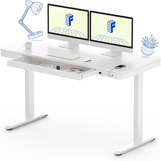 FLEXISPOT Comhar Q3 Electric Standing Desk, 140 * 70cm Home Office ...