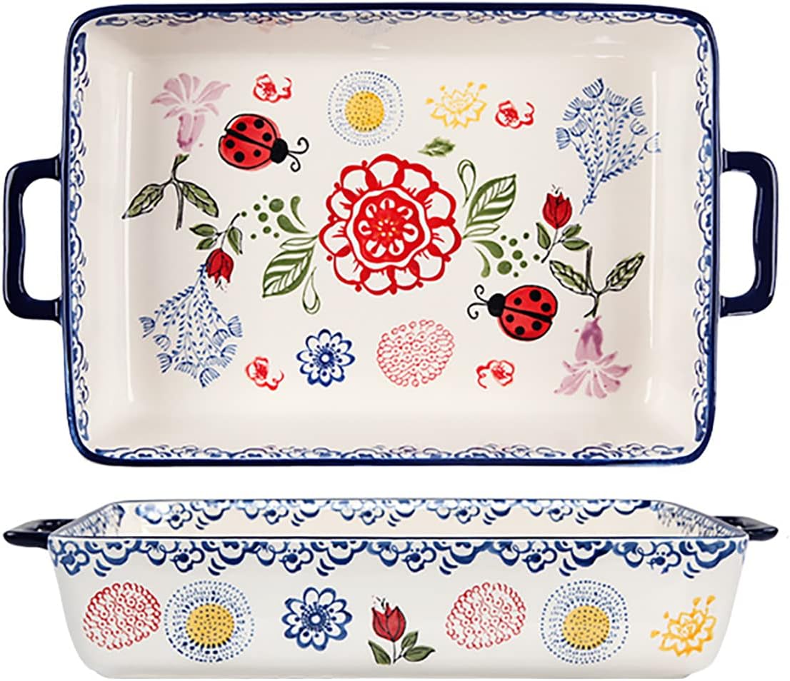 Amazon.com: Bicuzat Vintage Style Flower and Butterfly Ladybug Pattern ...
