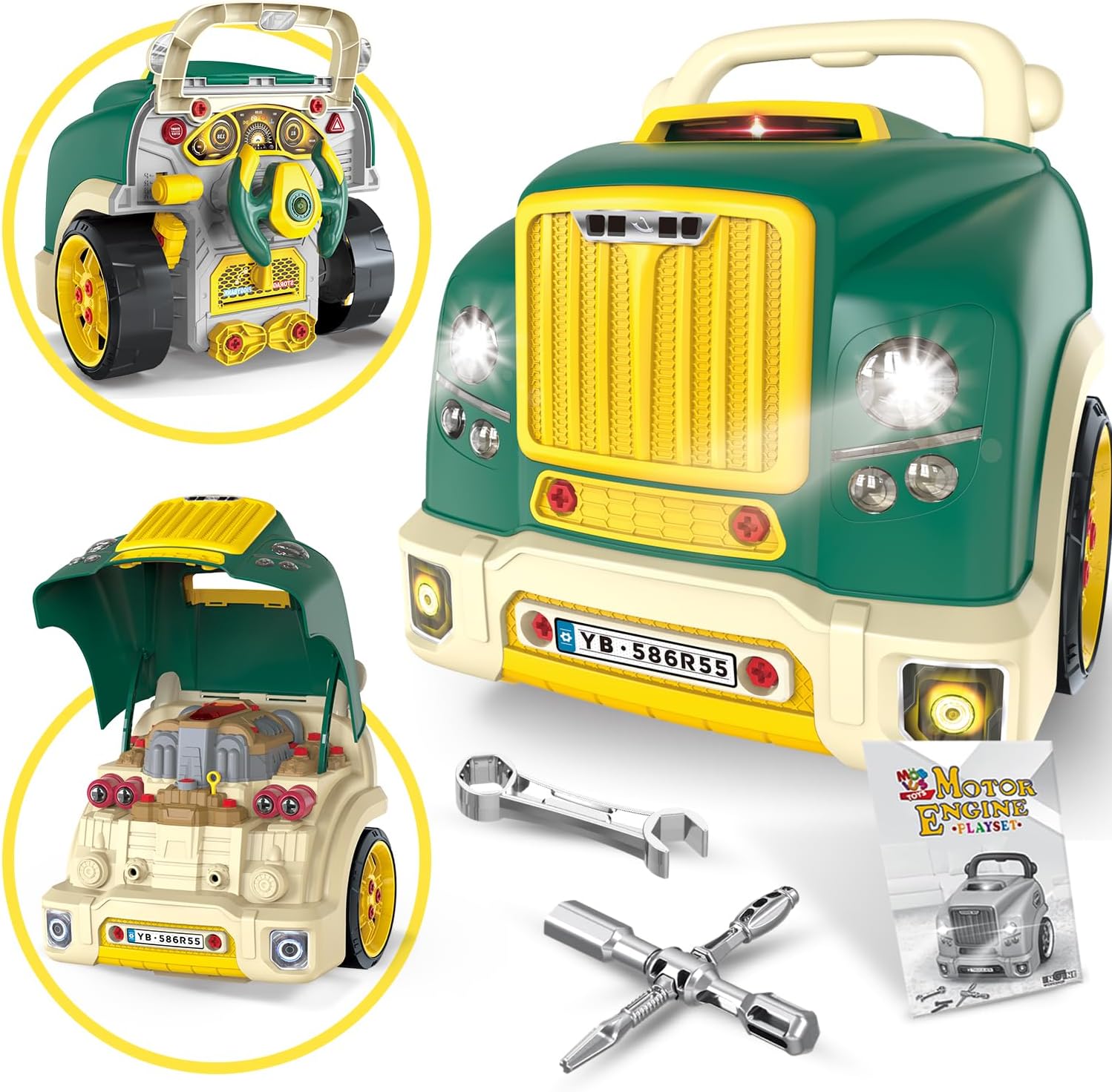 Amazon.com: Large Truck Engine Toys for 4 Year Old Boys - Educational ...